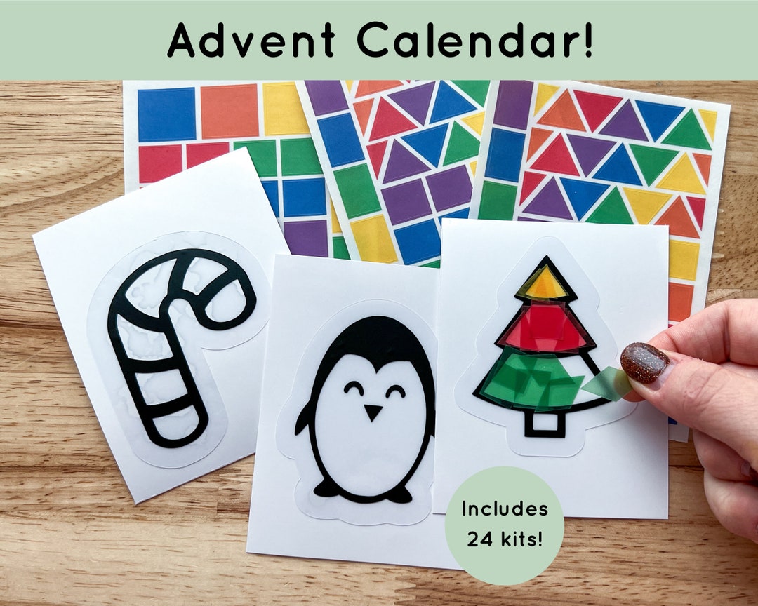 MINI Christmas Advent Calendar for Kids, Christmas Suncatcher Crafts ...
