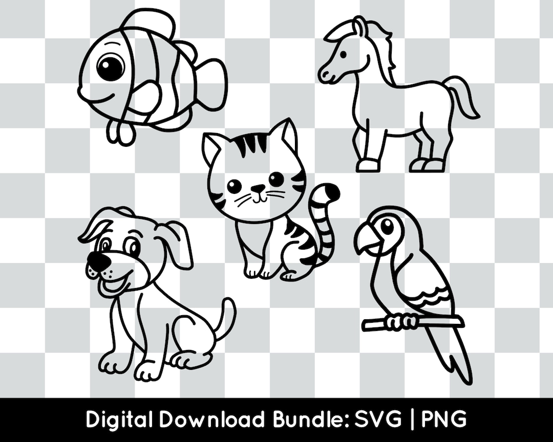 Pet Animal Bundle PNG SVG, Commercial Use Digital Download, Svg File ...