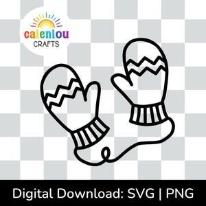 Mittens Outline PNG SVG, Commercial Use Instant Digital Download ...
