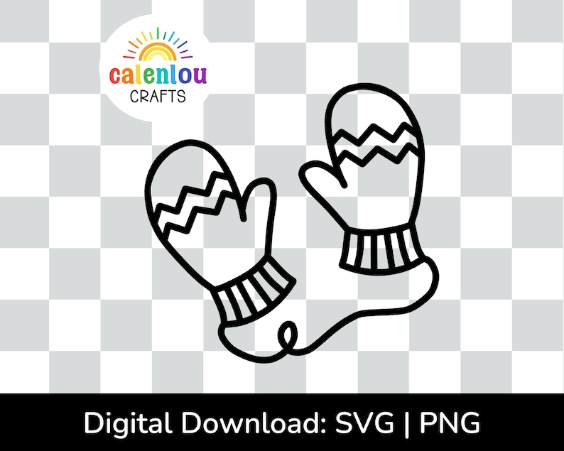 Mittens Outline PNG SVG, Commercial Use Instant Digital Download ...