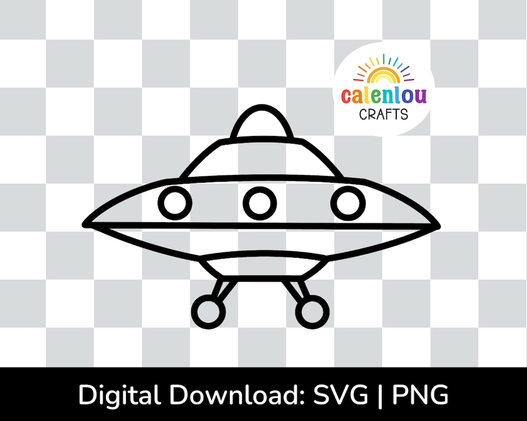 Spaceship Outline SVG Cut File, Alien PNG Clipart (digital Download) - Etsy