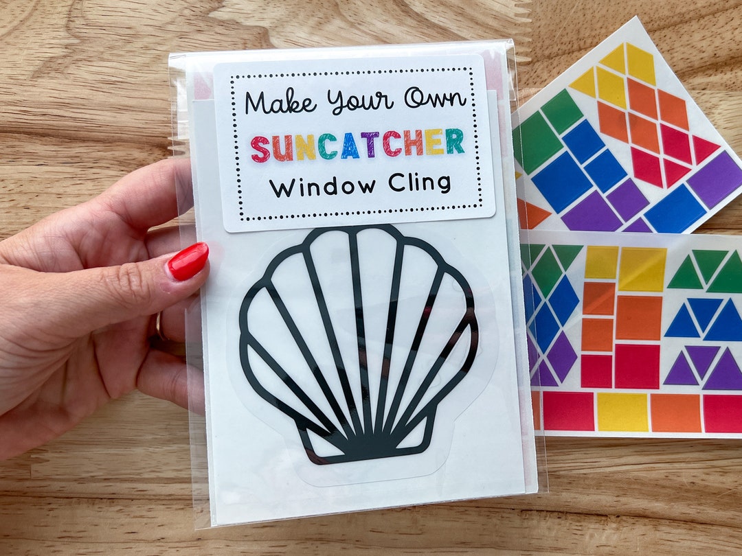 Seashell Suncatcher for Windows, Suncatcher Sticker Kit, Mermaid Crafts ...