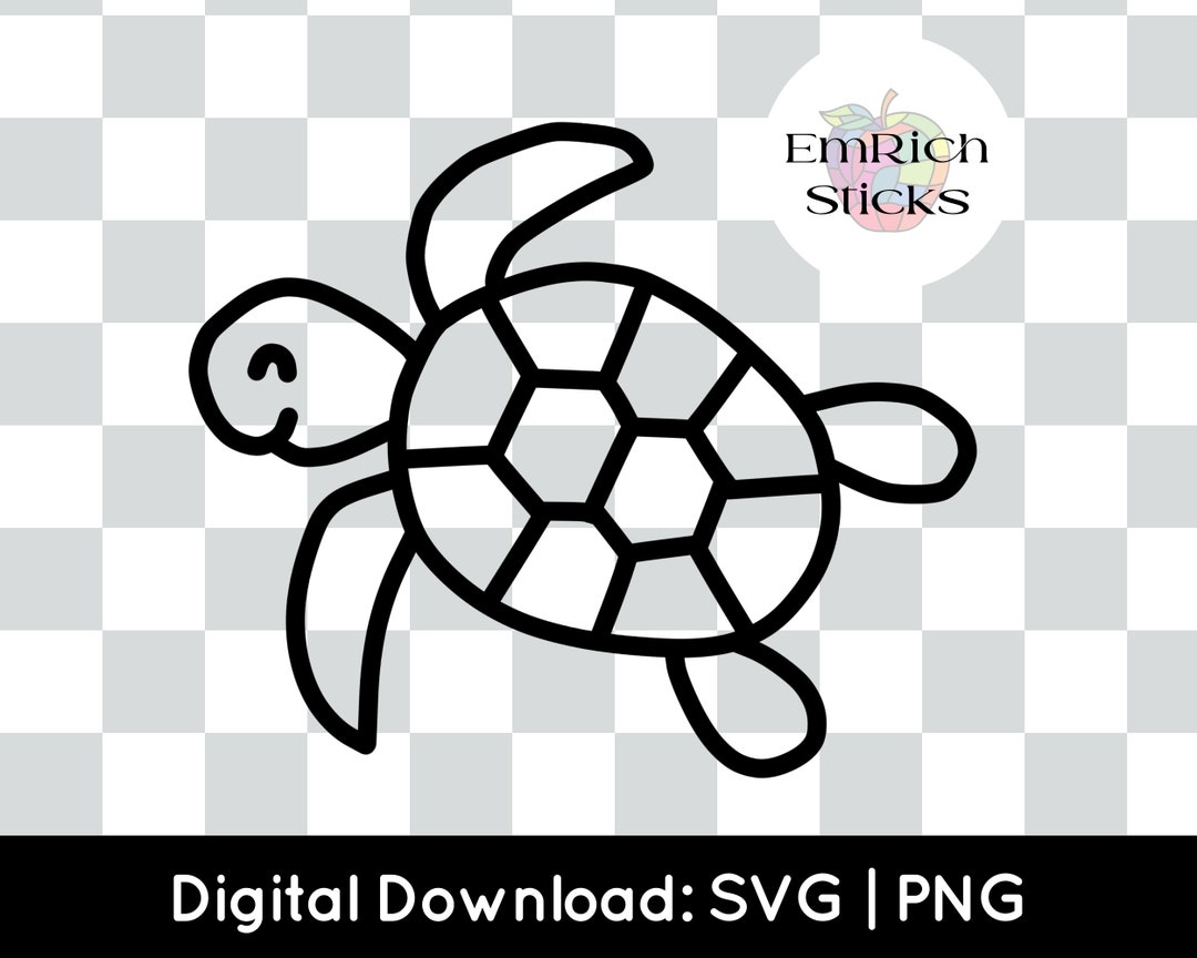 Sea Turtle Outline PNG, SVG, Commercial Use Instant Digital Download ...