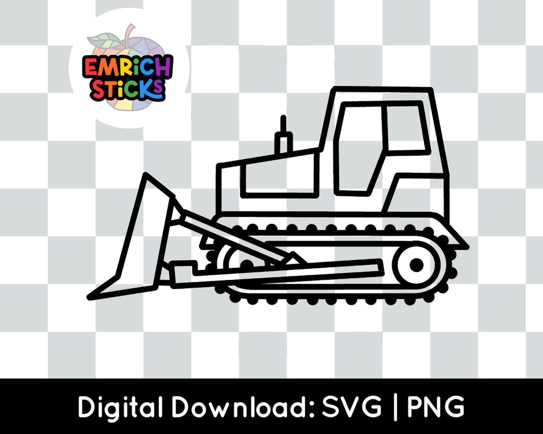 Bulldozer Outline PNG SVG, Commercial Use Instant Digital Download ...