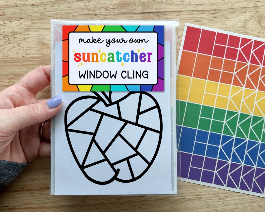Apple Suncatcher Sticker for Windows, School Classroom Crafts for Kids ...