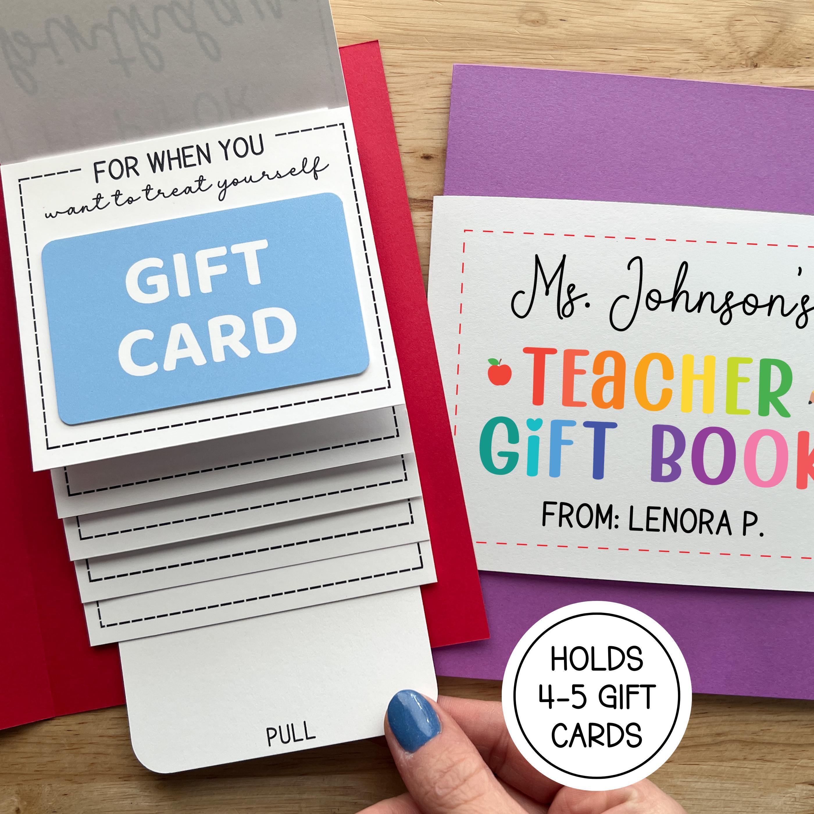Teacher Waterfall Gift Card Book, Handmade Cash Money Holder, Teacher ...