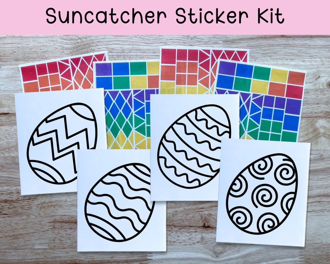 Easter Egg Suncatcher Decal, Easter Craft Kits for Toddlers, Easter ...