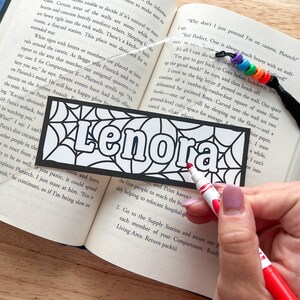 Personalized Coloring Bookmarks for Kids Spiderweb Halloween - Etsy