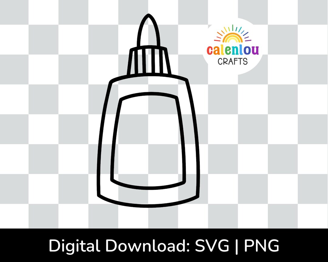 Glue Bottle Outline PNG SVG, Commercial Use Digital Download, Classroom ...