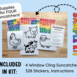 Snowflake Suncatcher Window Decal Set of 4, Winter Craft Kit for Kids ...