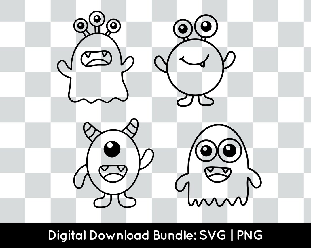 Monster Bundle PNG SVG, Commercial Use Instant Digital Download ...