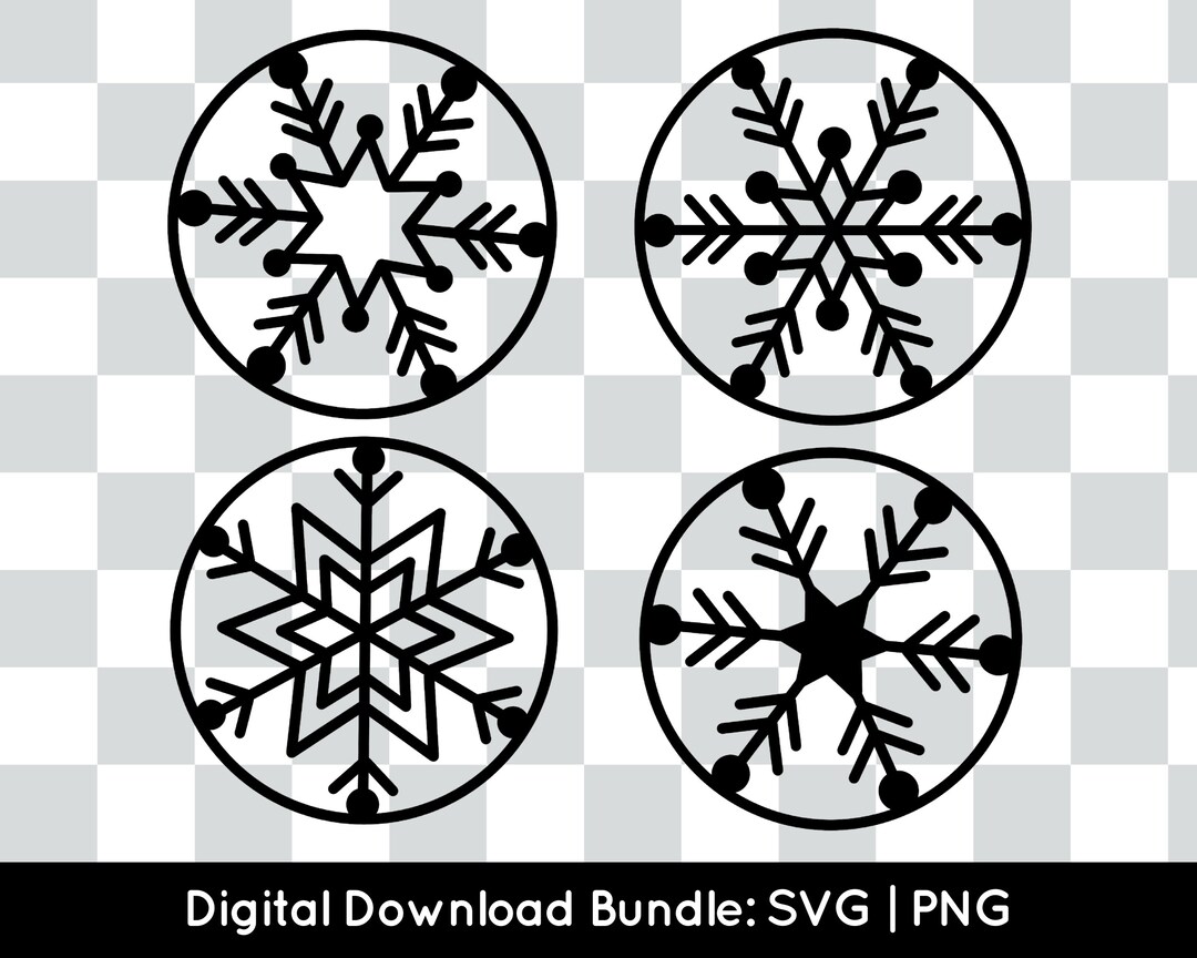 Snowflake Bundle PNG SVG, Commercial Use Instant Digital Download ...