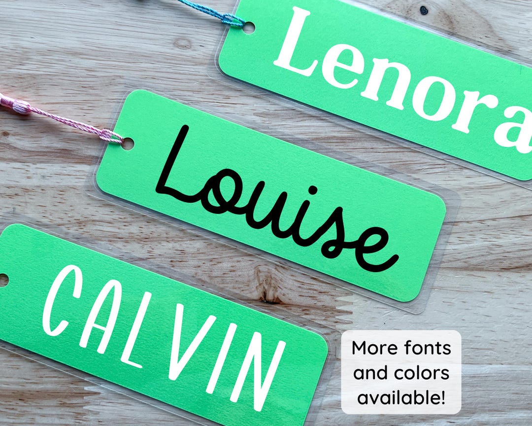 Light Green Name Bookmark for Kids, Custom Secret Santa Gift From ...