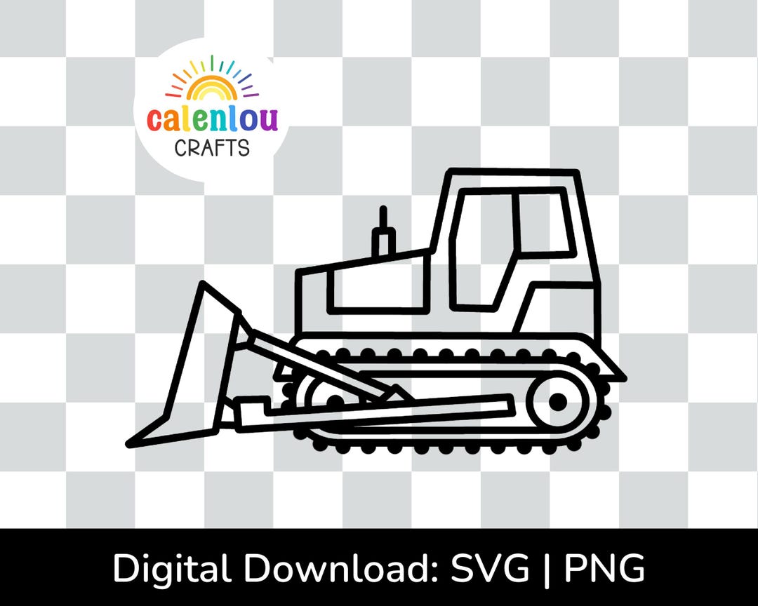 Bulldozer Outline PNG SVG, Commercial Use Instant Digital Download ...