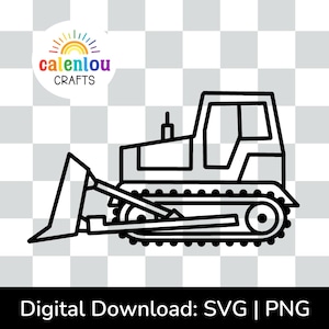 Bulldozer Outline PNG SVG, Commercial Use Instant Digital Download ...
