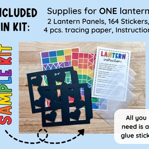Cross Lantern Craft Kit for Kids, Faux Stained Glass Luminaries ...