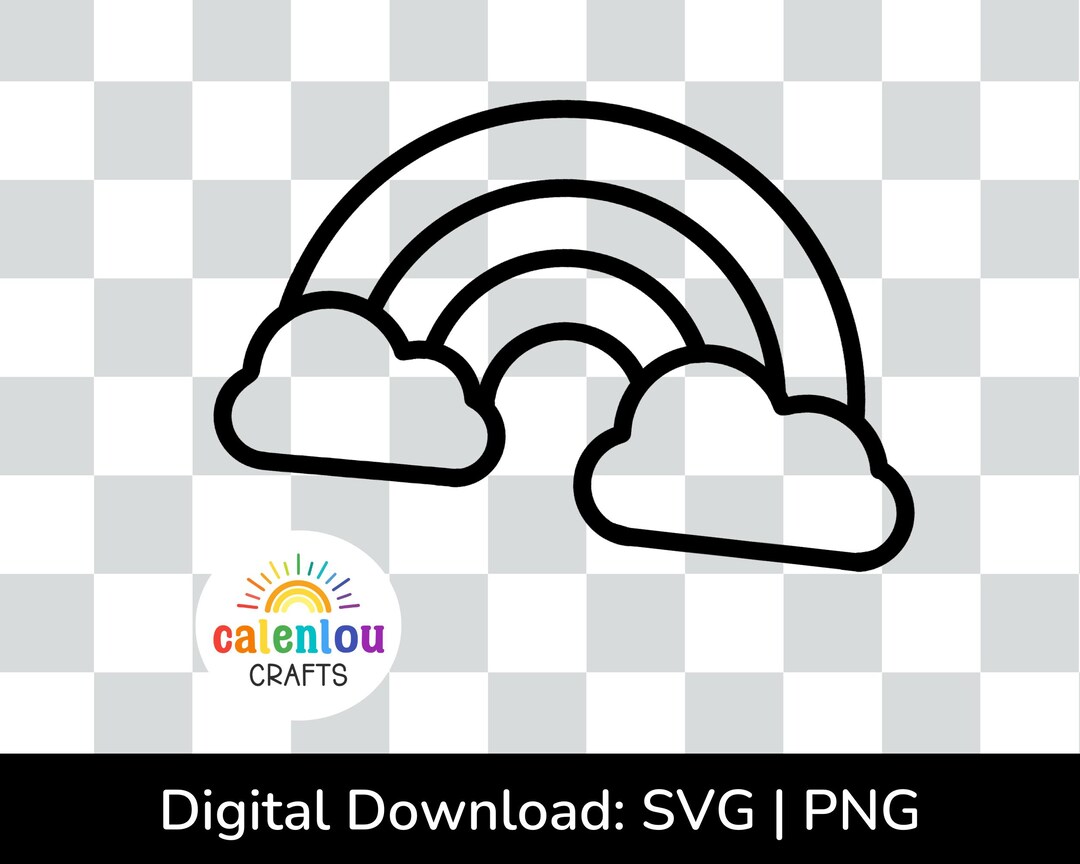 Rainbow Outline PNG, Cricut Silhouette SVG Cut File (commercial Use ...