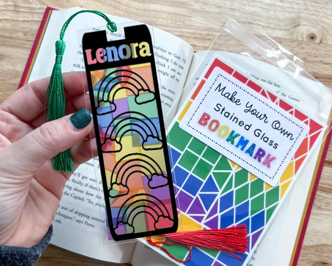 DIY Personalized Rainbow Bookmark Craft Kit for Kids, Rainbow Birthday ...