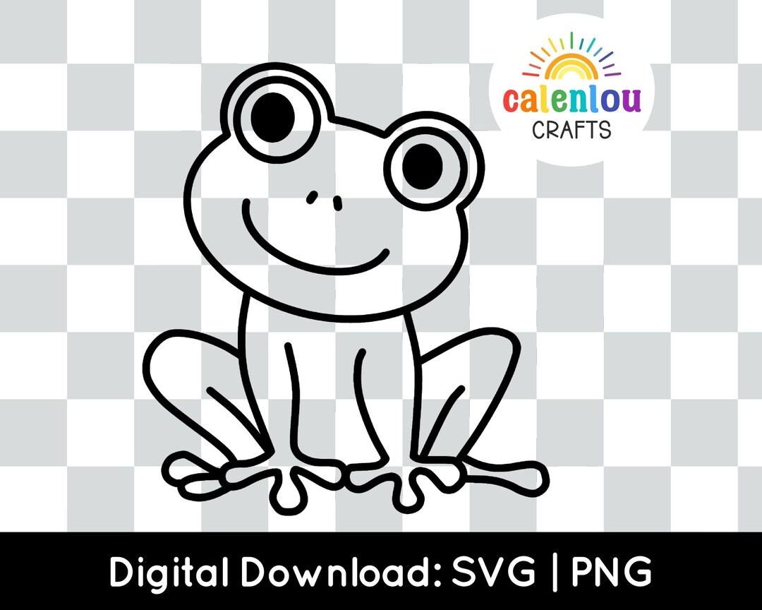 Frog Outline PNG, SVG, Commercial Use Instant Digital Download, Spring ...