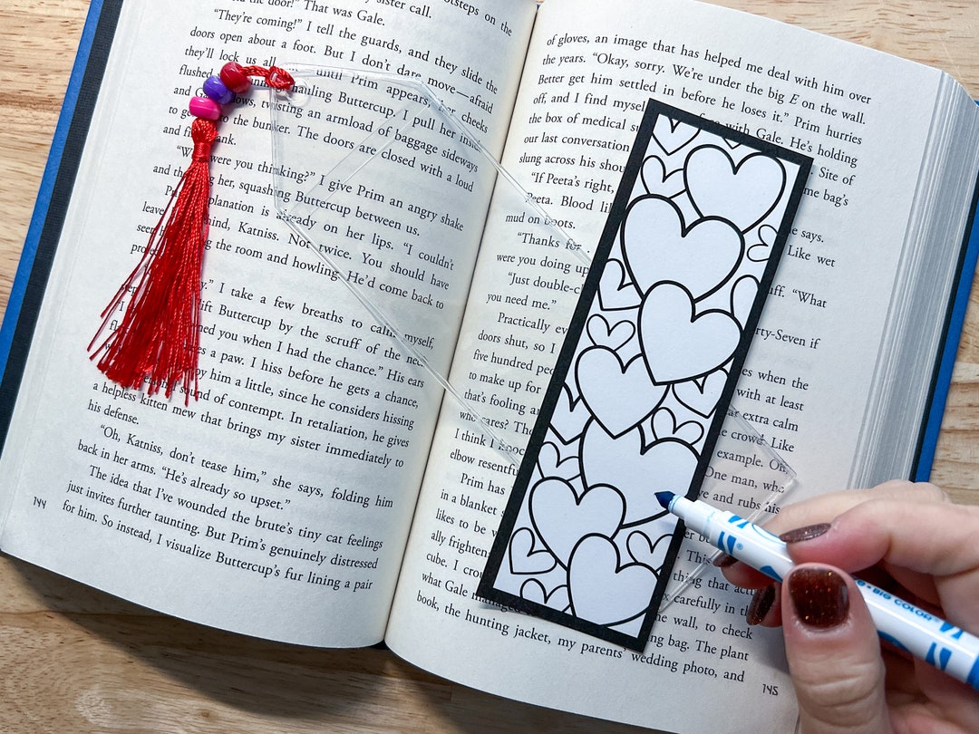 Heart Bookmark Coloring Kit, Valentines Day Gift for Kids, Valentine ...