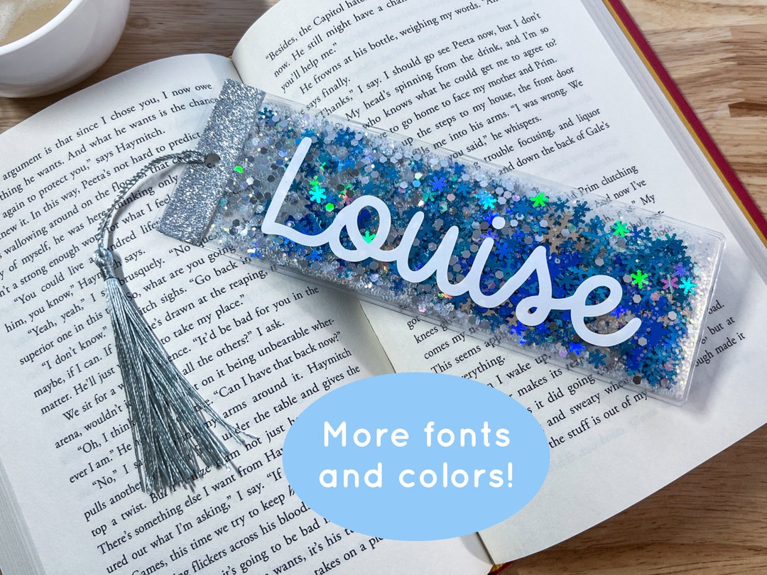 Personalized Winter Shaker Bookmark for Kids, Confetti Bookmark for ...