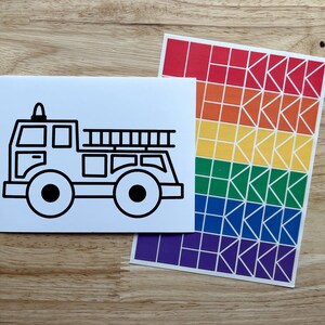 Firetruck Suncatcher Sticker for Windows, Firefighter Craft Kit for ...