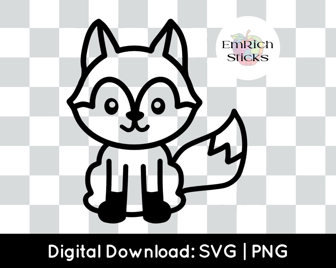 Fox Outline PNG SVG, Commercial Use Instant Digital Download, Forest ...