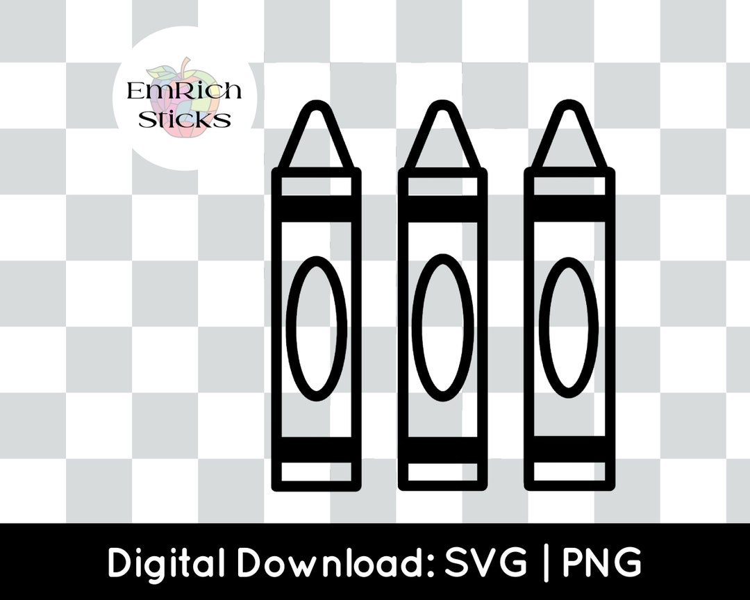 Crayons Outline PNG, SVG, Commercial Use Instant Digital Download ...