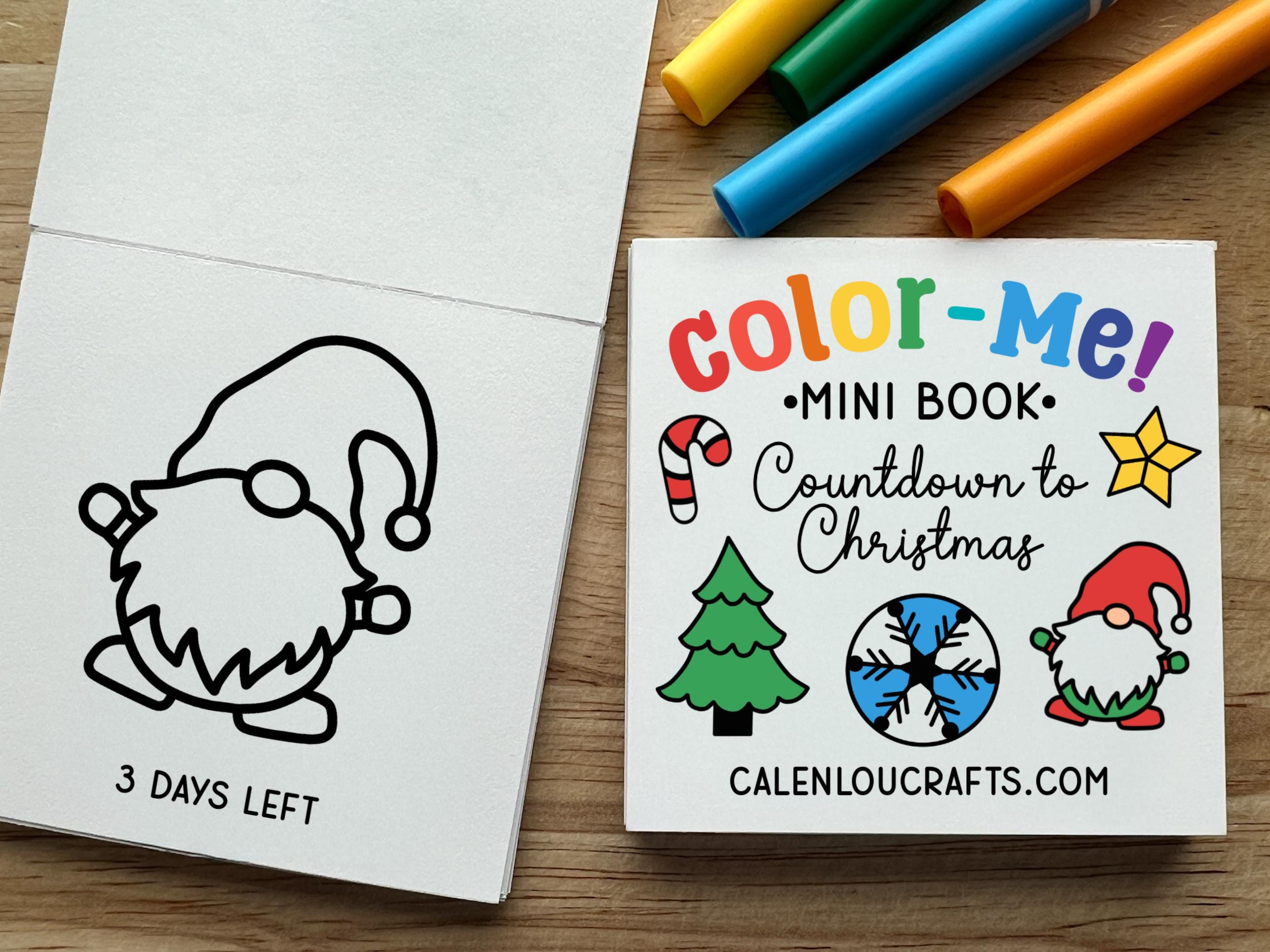 Christmas Countdown Mini Coloring Book, Advent Calendar Notepad ...