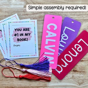 Personalized Bookmark Favors for Kids, Custom Valentines Day Gifts for ...