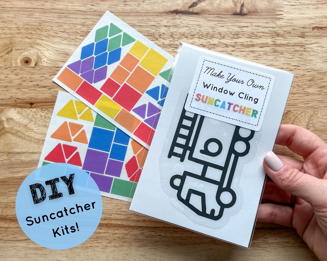 Firetruck Suncatcher Sticker for Windows Firefighter Craft - Etsy