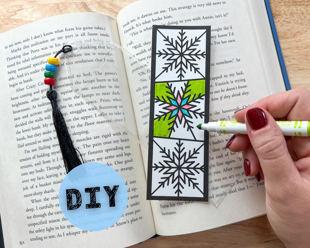 Snowflake Coloring Bookmark for Girls, Winter Crafts for Kids, Holiday ...