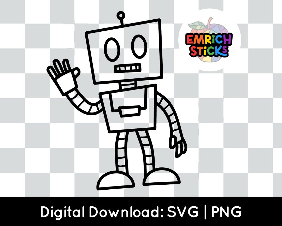 Robot Outline PNG SVG, Instant Digital Download, Commercial Use ...