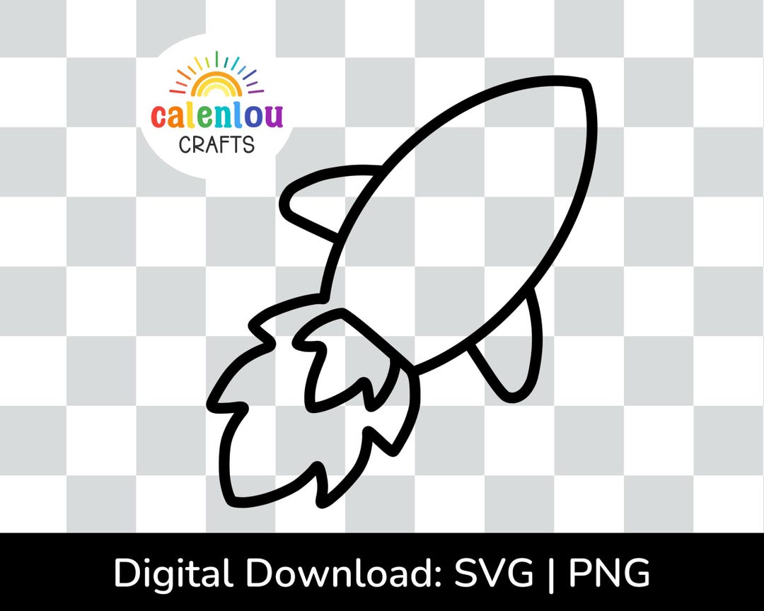 Buy Rocket Outline PNG SVG, Outer Space Svg Cut File for Silhouette or ...