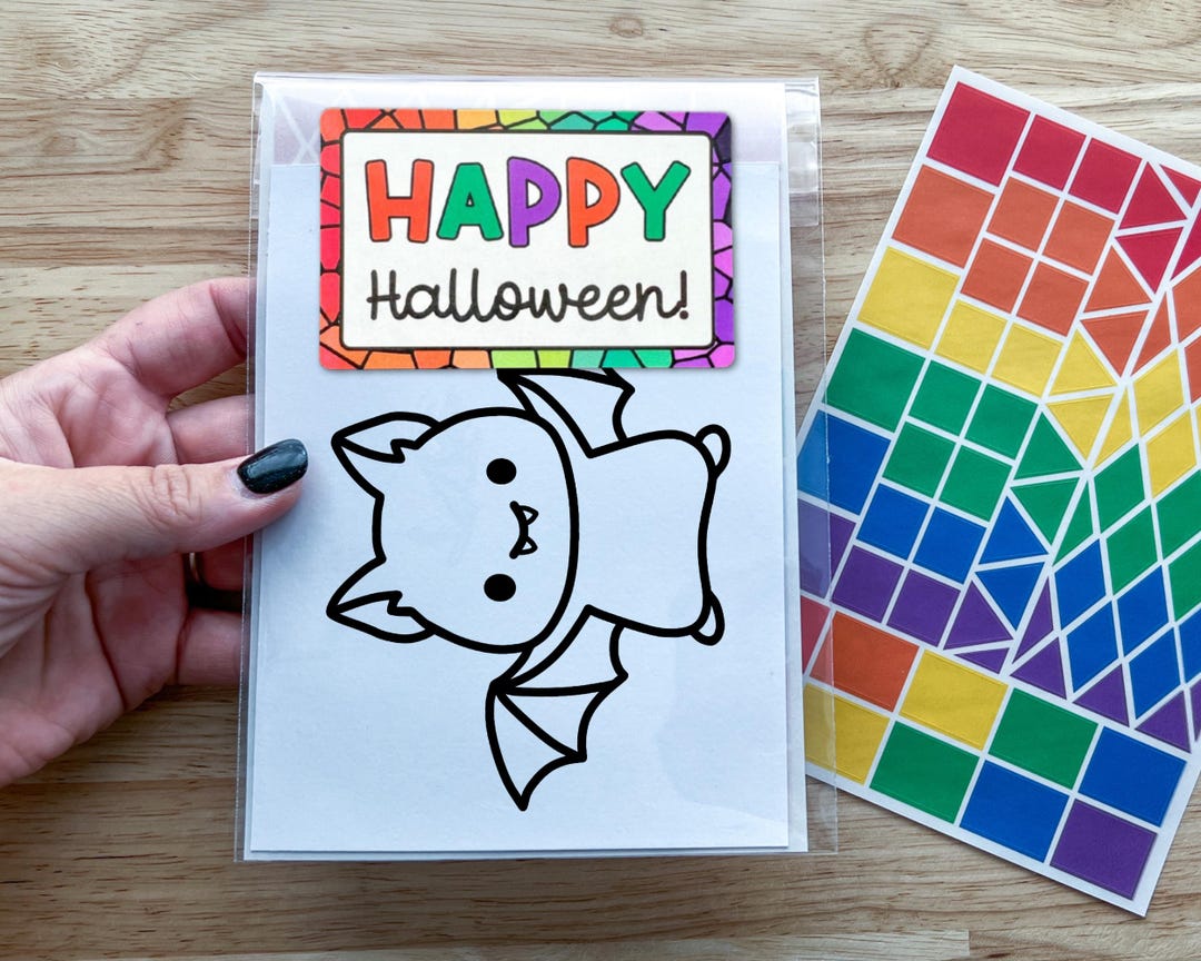 Bat Suncatcher Craft Kit for Kids, Halloween Craft DIY, Halloween Party ...