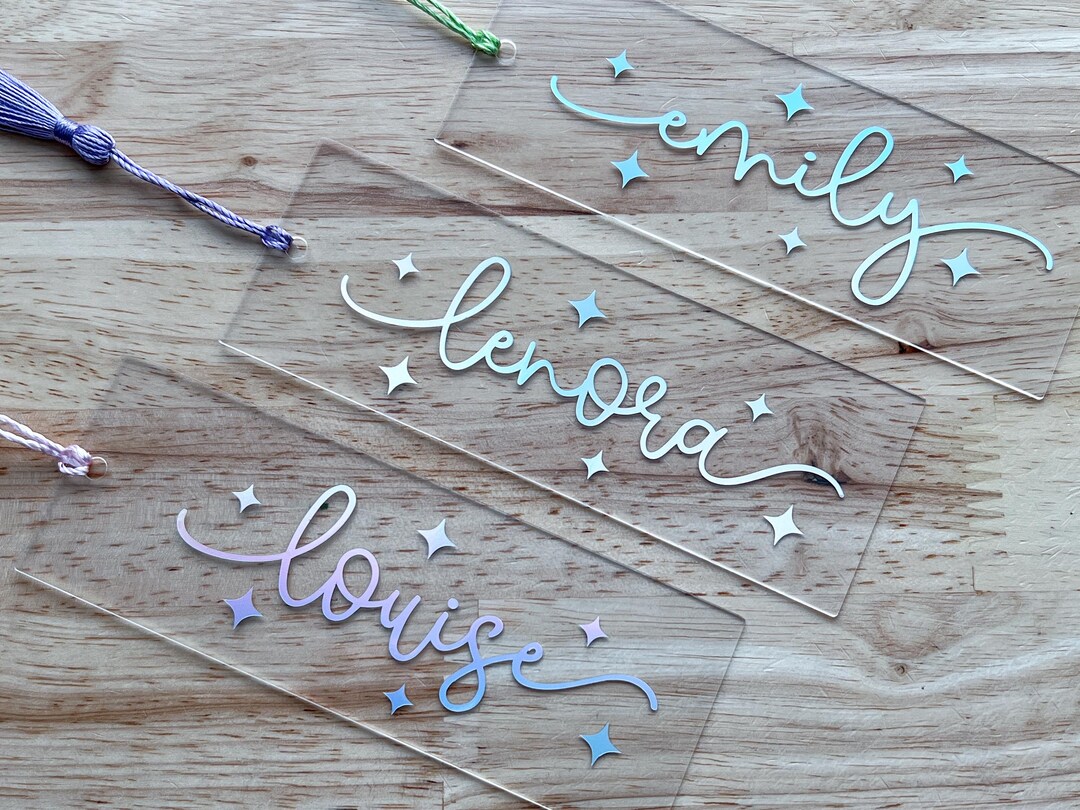Personalized Retro Bookmark for Kid, Holographic Name Book Mark for ...