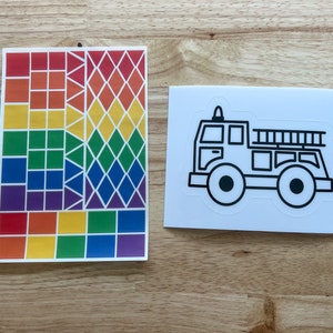 Firetruck Suncatcher Sticker for Windows, Firefighter Craft Kit for ...
