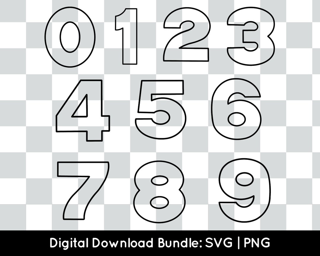 Block Number Bundle PNG SVG, Commercial Use Instant Digital Download ...