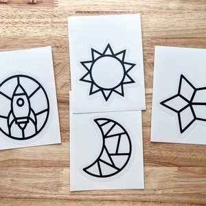 Outer Space Suncatcher Sticker Set, Space Craft Kits for Kids, Two the ...