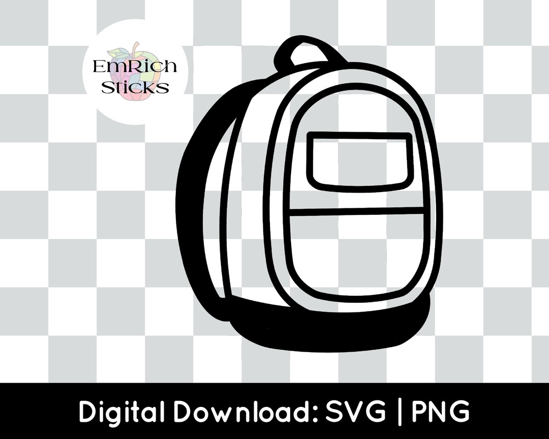Backpack Outline PNG SVG, Commercial Use Digital Download, Kids School ...