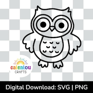 Owl Outline PNG SVG, Commercial Use Instant Digital Download, Forest ...