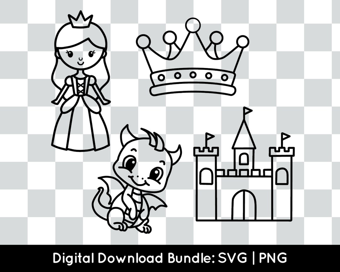 Fairytale Princess Bundle PNG SVG, Commercial Use, Svg File for Cricut ...