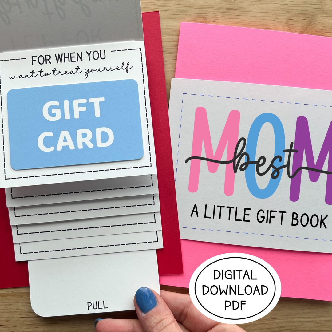 DIGITAL DOWNLOAD Best Mom Waterfall Gift Card Holder Printable, Mothers ...