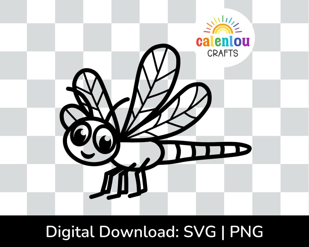 Dragonfly Outline PNG SVG, Commercial Use Instant Digital Download ...