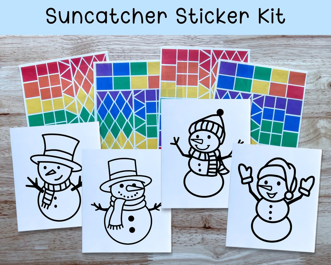 Snowmen Suncatcher Window Decal Set of 4, Christmas Family Activities ...