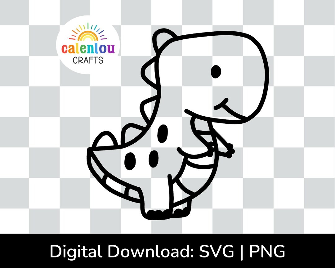 Tyrannosaurus Rex Outline SVG, Dinosaur PNG Clipart (digital Download ...