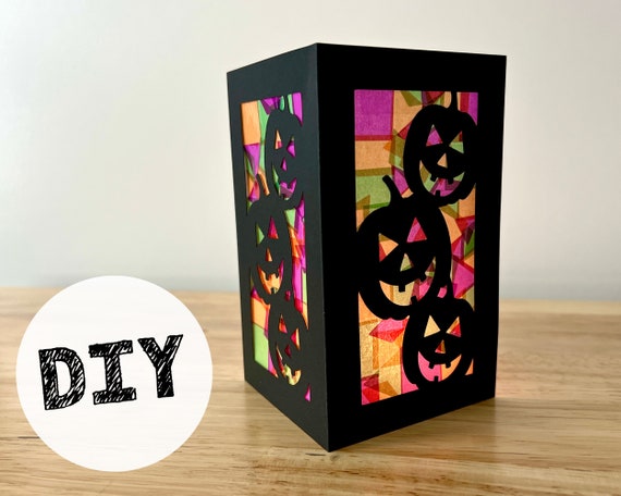 Halloween Lantern Craft Kit for Kids Luminary Pumpkin Decor - Etsy