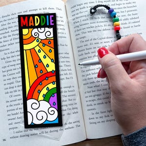 Personalized Rainbow Bookmark Coloring Craft Kit for Kids, Custom ...