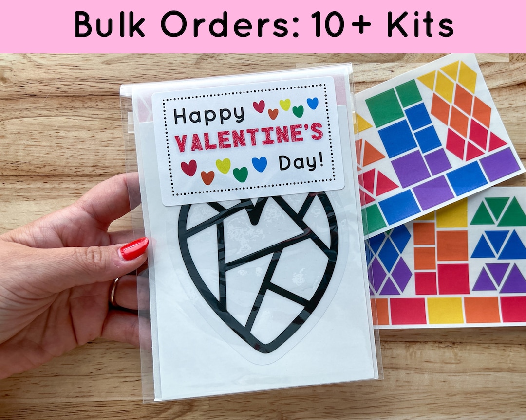 Bulk Valentines Day Cards for Kids Suncatcher Craft Kits for - Etsy