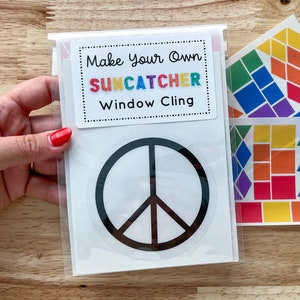 Peace Sign Sticker Suncatcher Decal Boho Craft Kits for Kids - Etsy